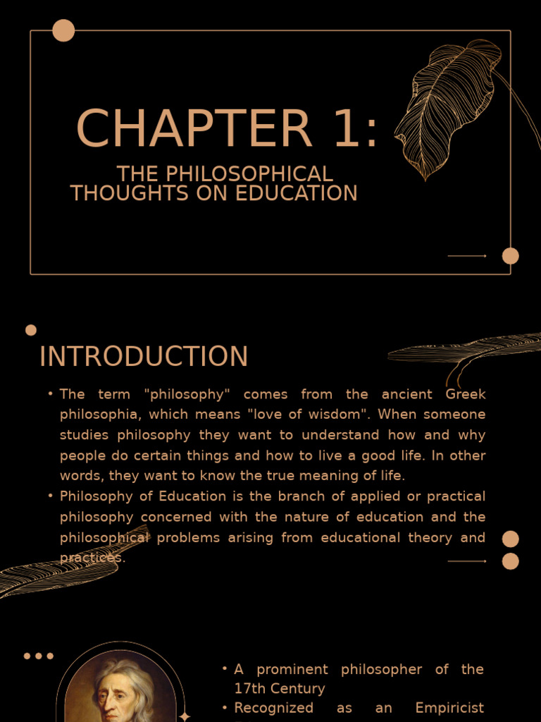 CHAPTER-1-PHILOSOPHICAL-THOUGHTS-ON-EDUCATION | PDF | Empiricism | Liberal Arts Education