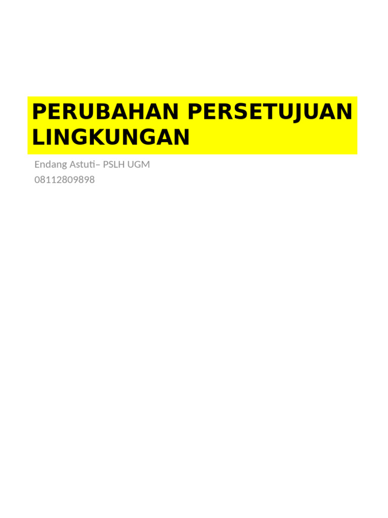 Perubahan Persetujuan Lingkungan | PDF