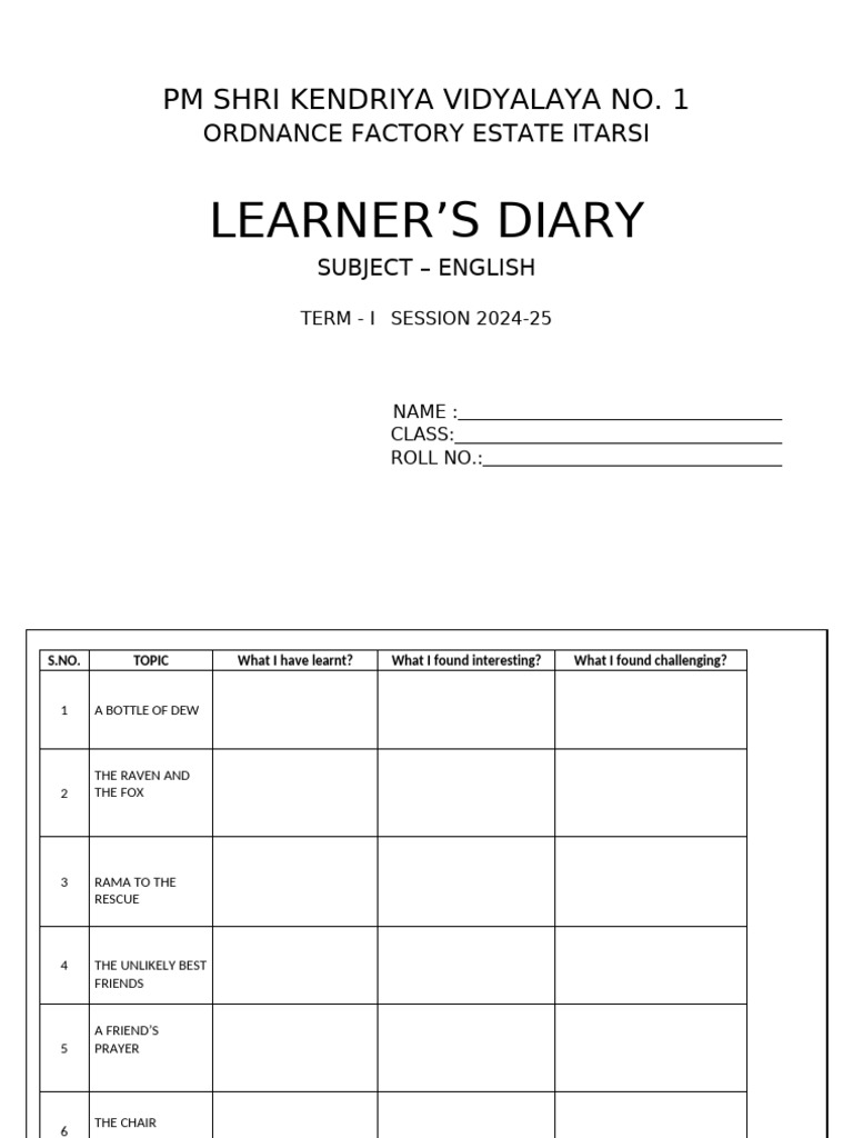 English Learner's Diary Vi | PDF