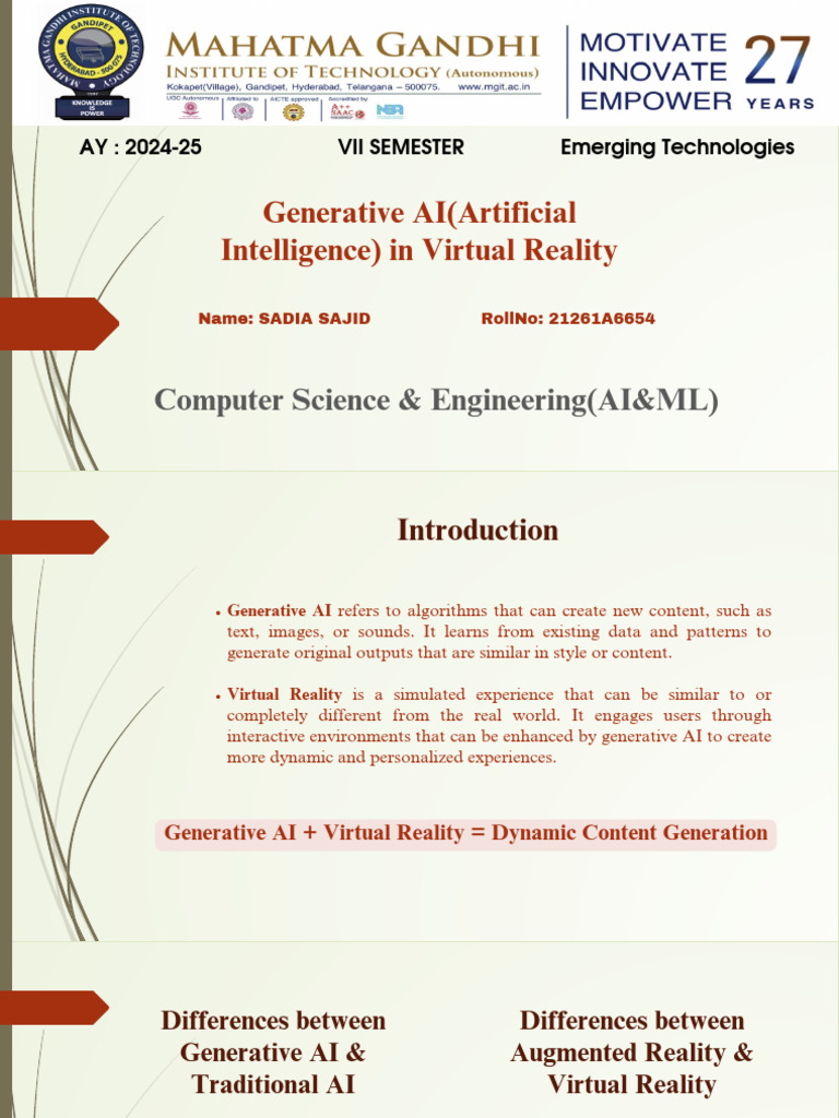 SEMINAR PPT | PDF | Virtual Reality | Artificial Intelligence