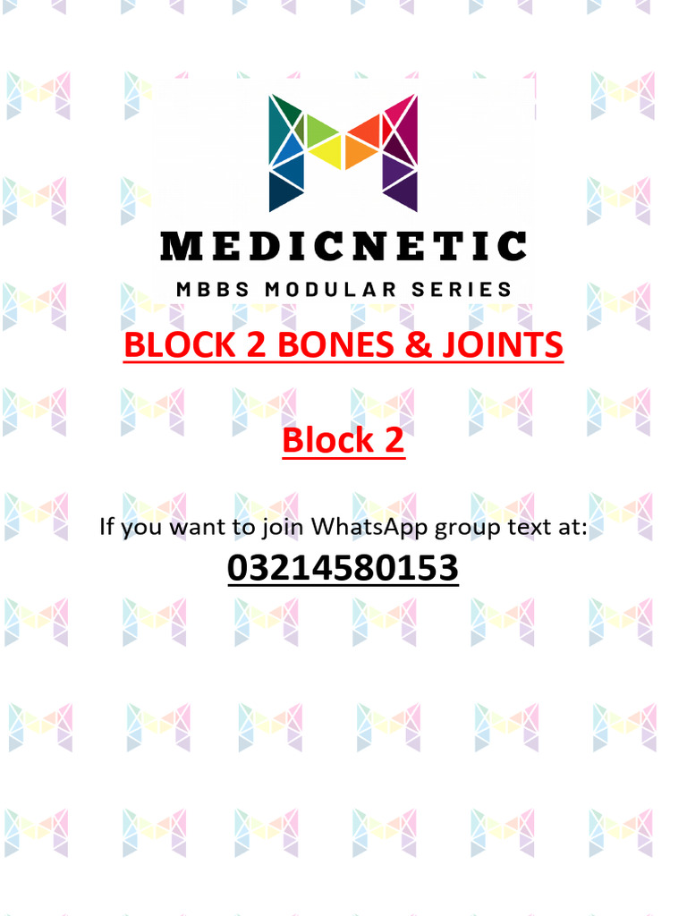 Block 2 Bones 0 Joints by Medicnetic - Modular Mbbs | PDF