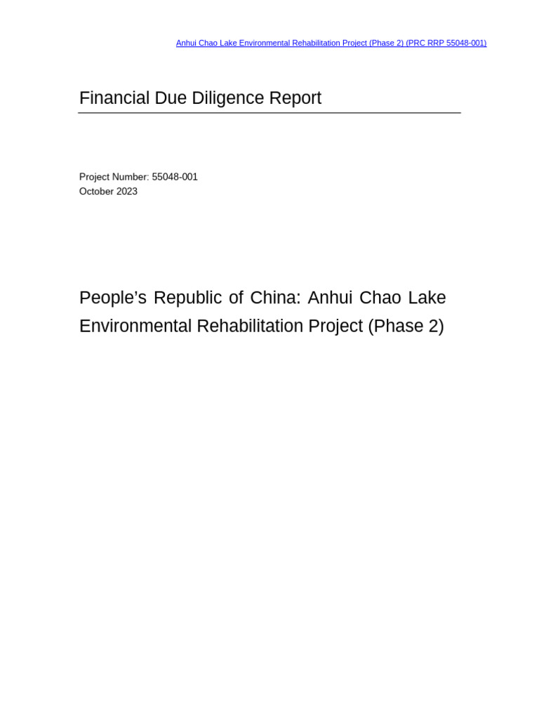 Anhui Chao Lake Rehab Project SEO | PDF | Private Equity | Investment Fund