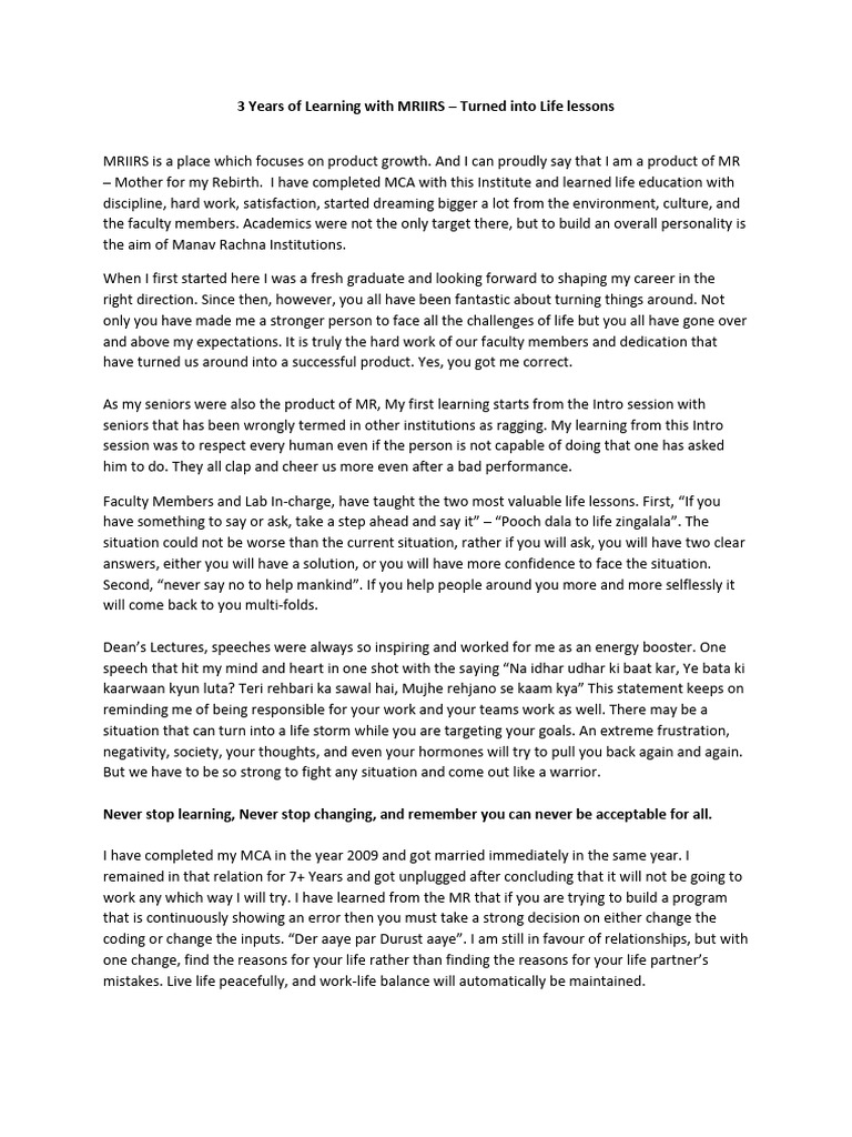 DR Payal Garg at Manav Rachna Institutions | PDF | Career & Growth ...