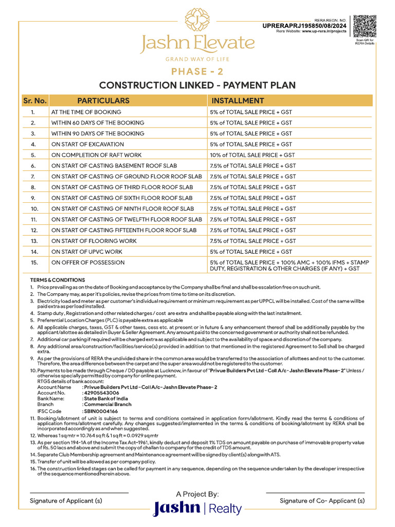Elevate_Payment Plan_Phase II | PDF