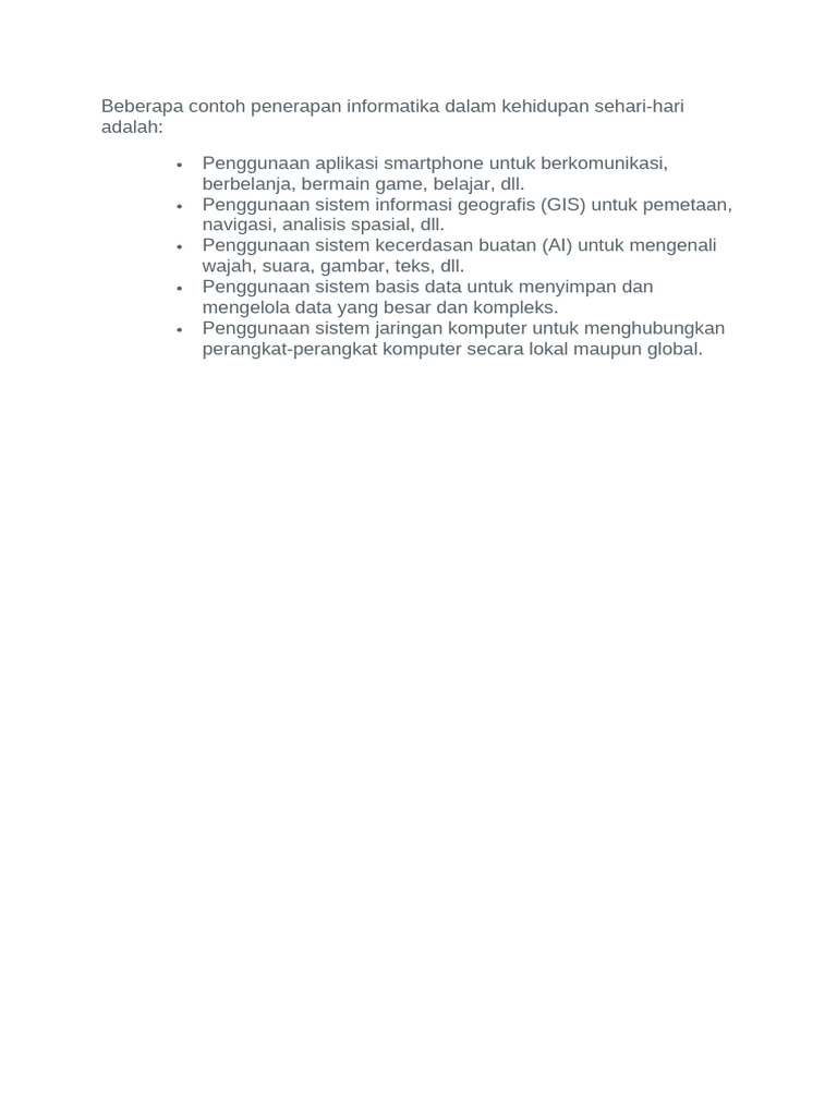 Contoh Informatika Sehari Hari | PDF