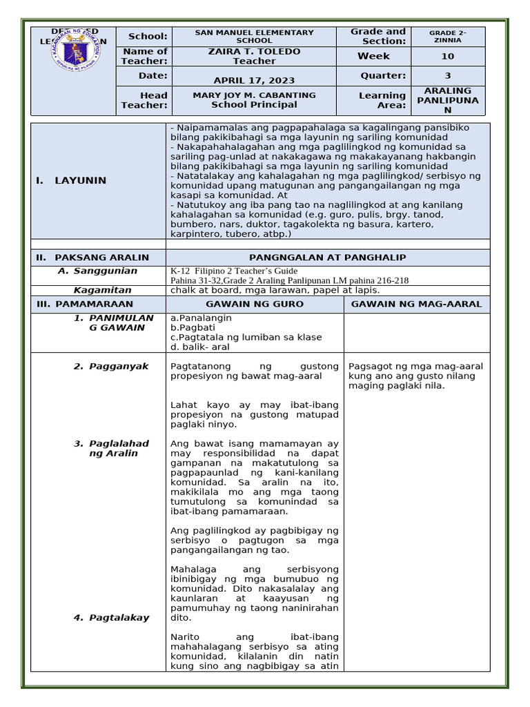 Detailed Lesson Plan in AP 2 | PDF