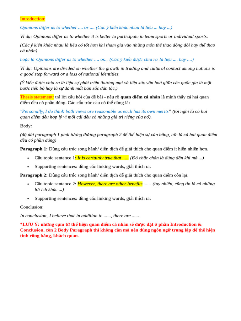 Ielts Writing Task 2 Discuss Both View | PDF