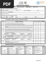Excavation Work Permit Template | PDF