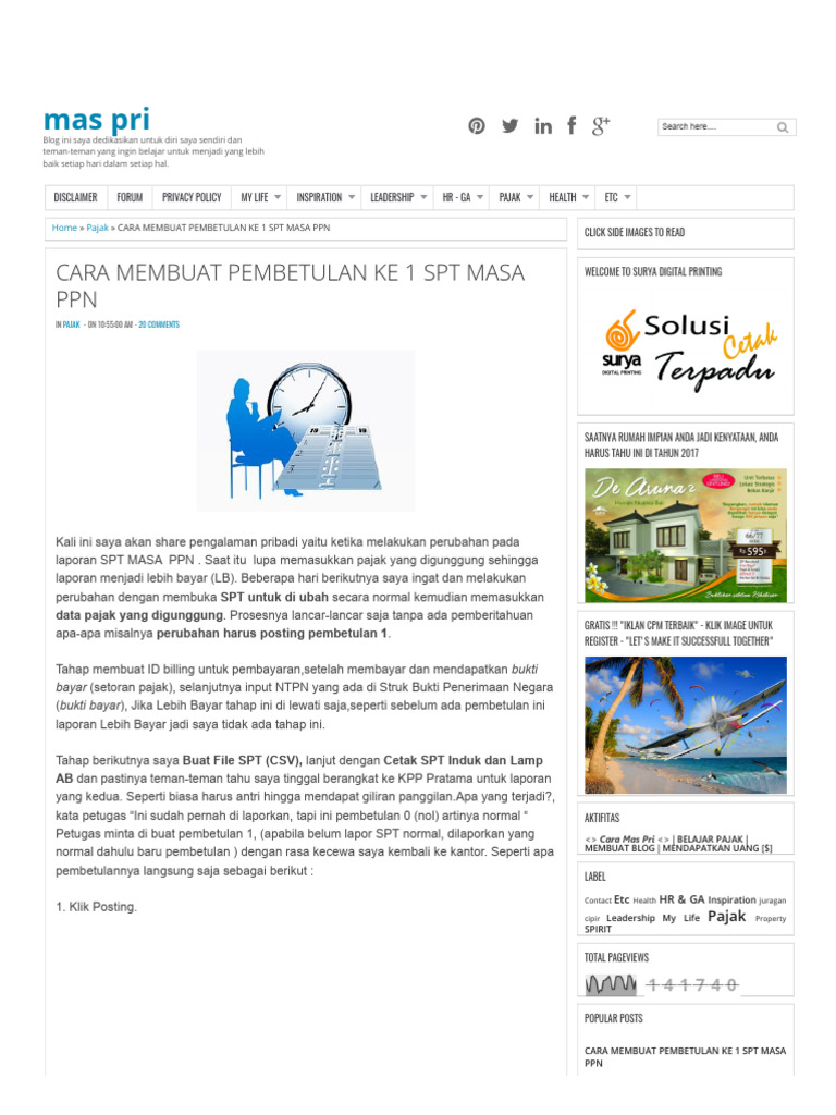 CARA MEMBUAT PEMBETULAN KE 1 SPT MASA PPN _ mas pri | PDF