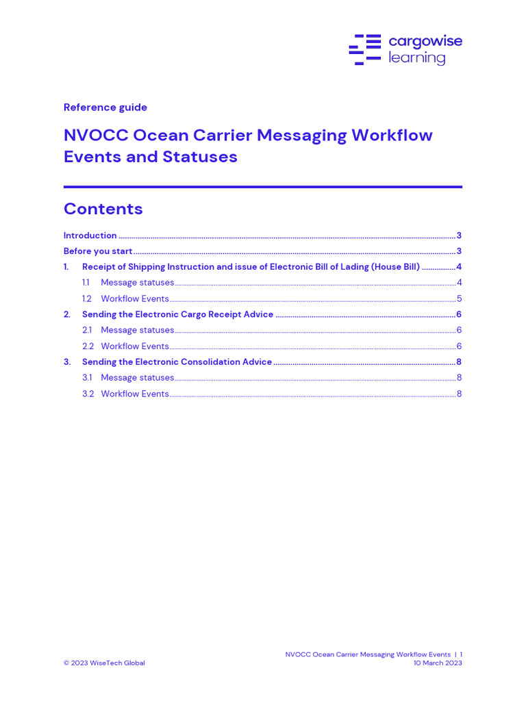 NVOCC Ocean Carrier Messaging Guide | PDF | Bill Of Lading | Cargo