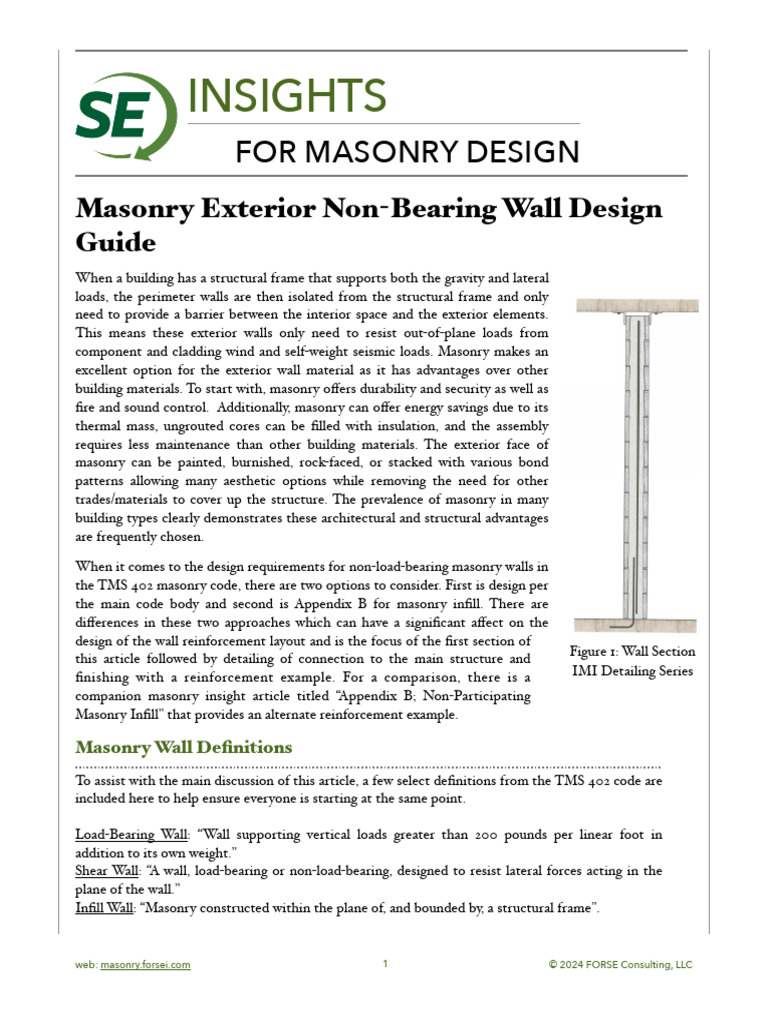 Standard Exterior Masonry Wall Design Guide Insight - v1 - 2024 | PDF ...