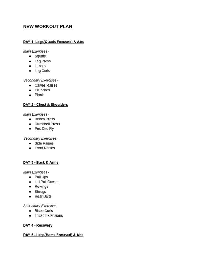 MY TRAINING PROGRAM | PDF