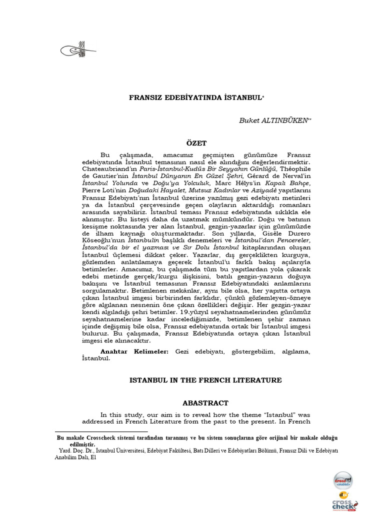 Fransiz Edebi̇yatinda İstanbul | PDF