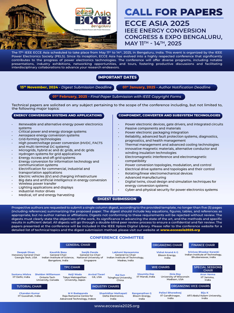 ECCE Asia 2025 Flyer | PDF | Power Electronics | Electronics