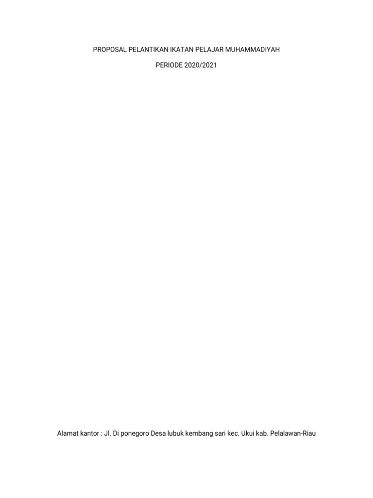 Contoh PROPOSAL Pelantikan | PDF