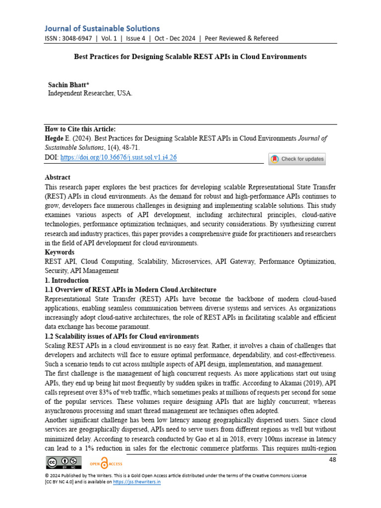 Best Practices For Designing Scalable REST APIs in | PDF | Cache (Computing) | Load Balancing ...