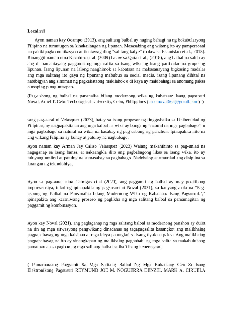 Local RRL | PDF
