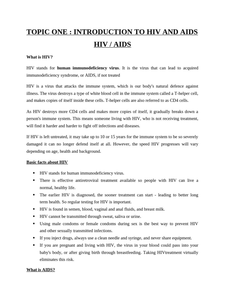 Understanding HIV and AIDS Basics | PDF | Sexually Transmitted Infection | Hiv/Aids
