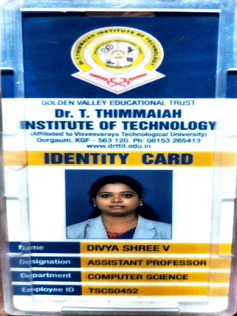 DR - TTIT ID Card Divya | PDF