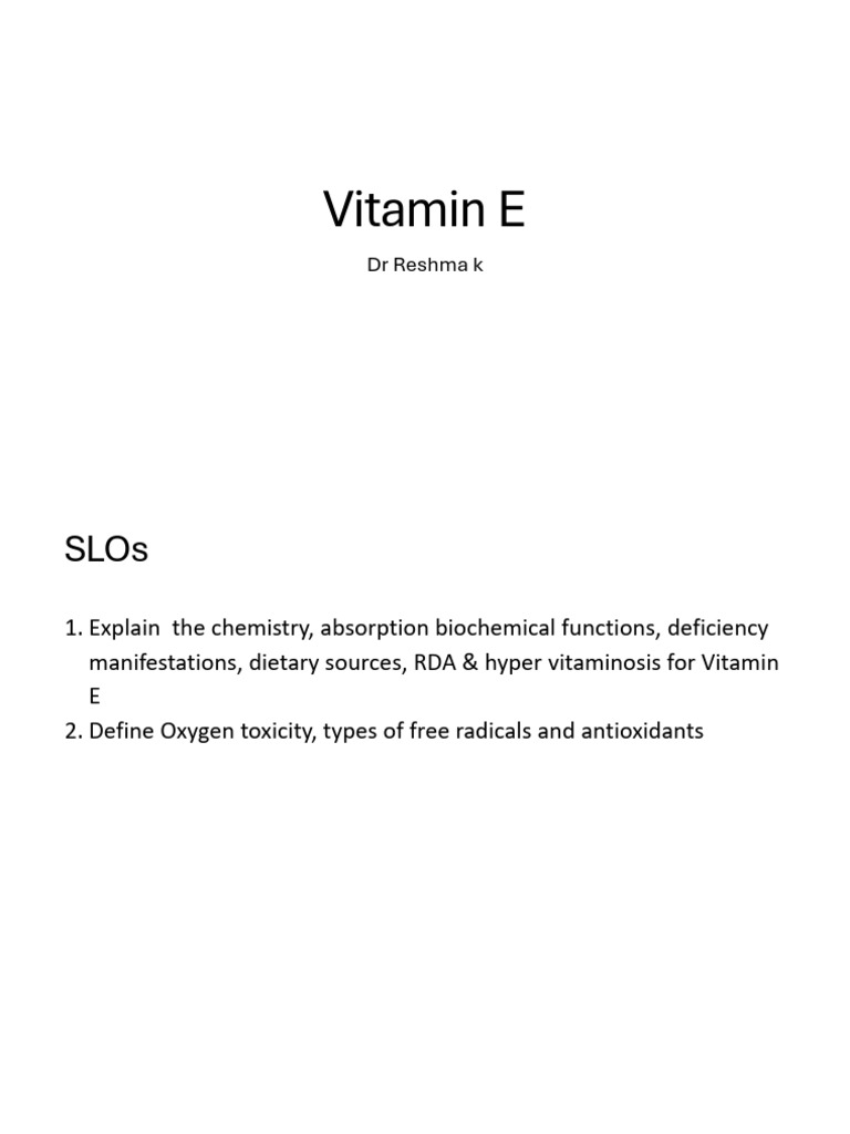 Vitamin E | PDF | Antioxidant | Vitamin E