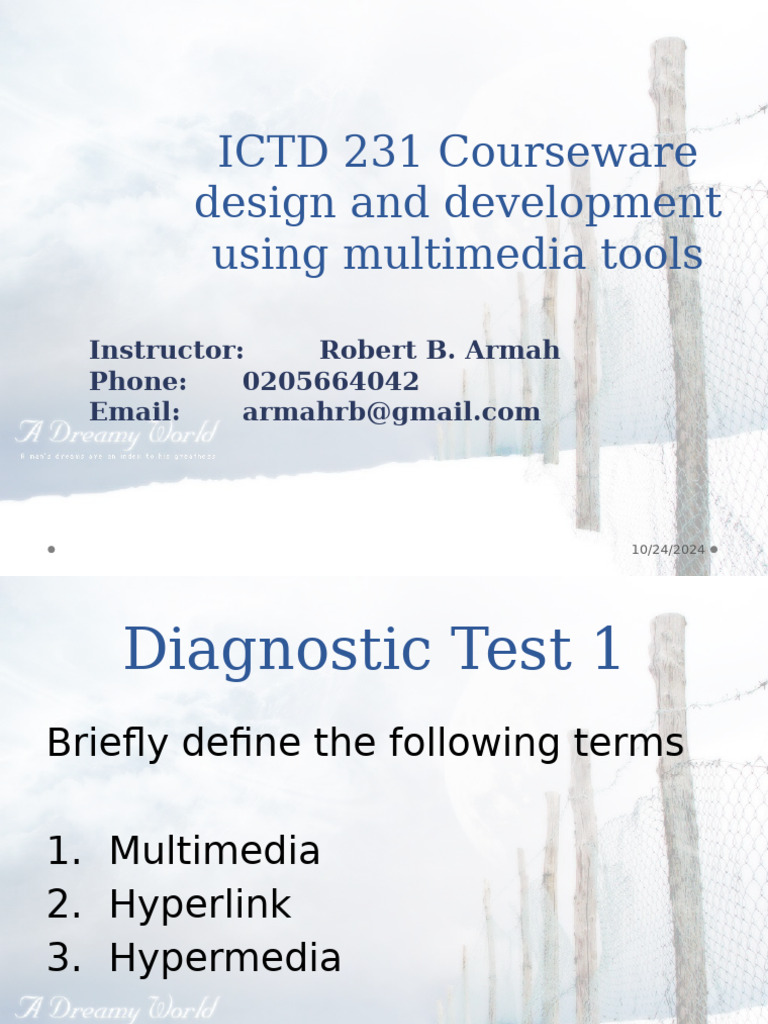 Multimedia, Multimedia Elements and Types of Multimedia Projects 2 ...