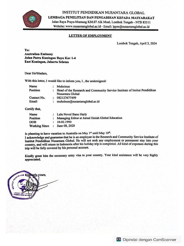 Letter of Employment | PDF