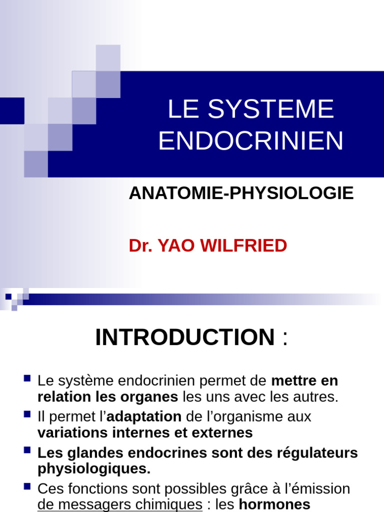Le Systeme Endocrinien | PDF | Pancréas | Hypophyse