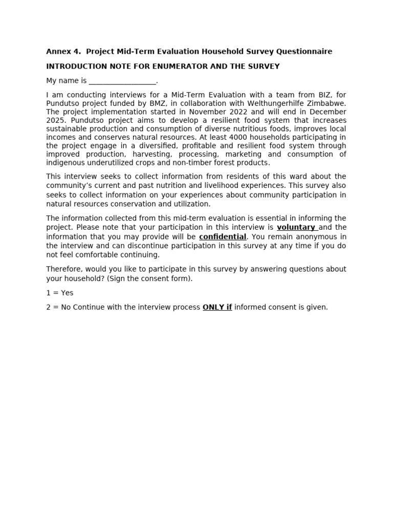 Household Survey Questionnaire for Farmers | PDF | Crops | Agriculture