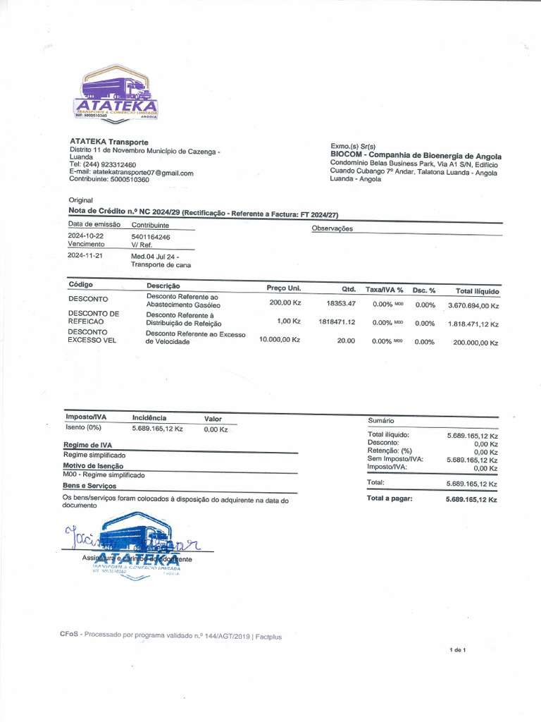 Nota de Crédito | PDF