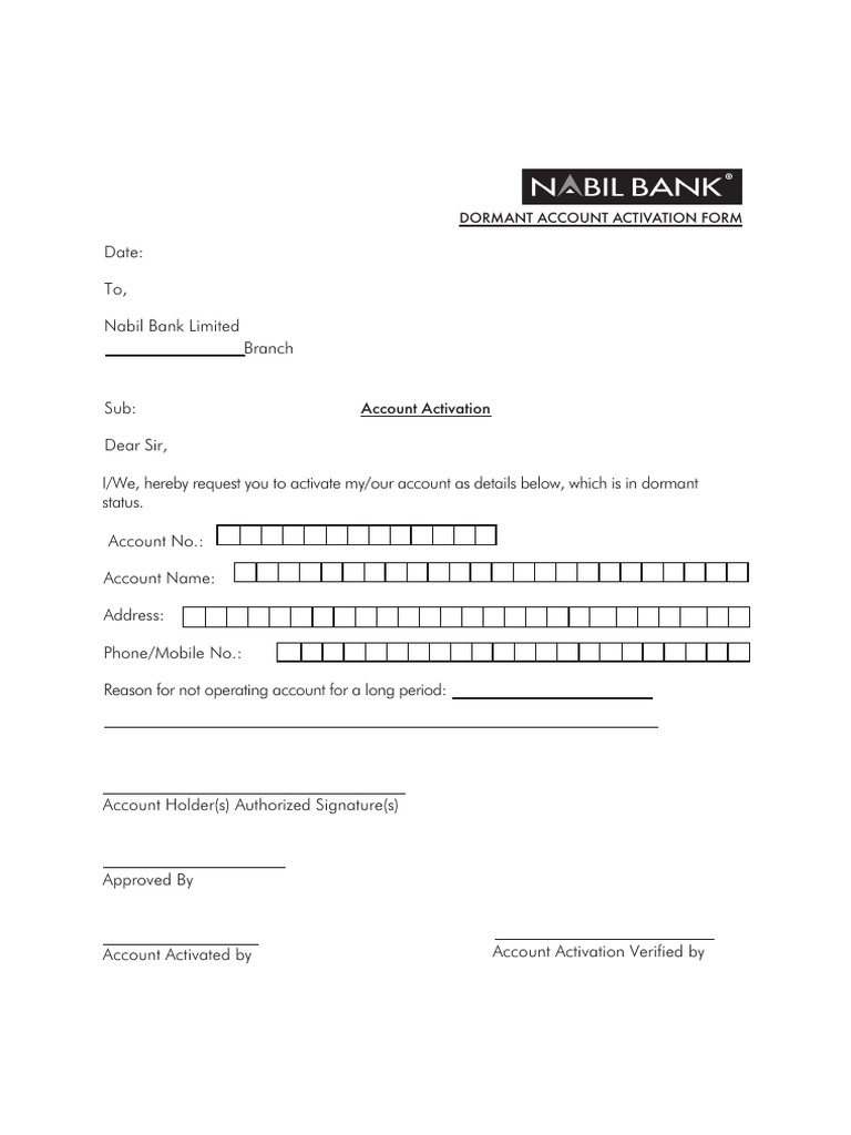 Account Activation Form | PDF