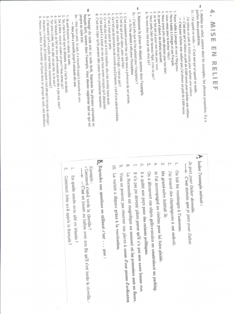 Mise en Relief Exercices | PDF