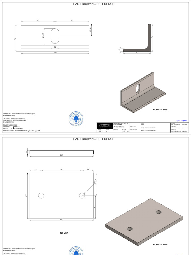 DIMENSION REPORT DF TYPE 7 | PDF | Screw | Stainless Steel