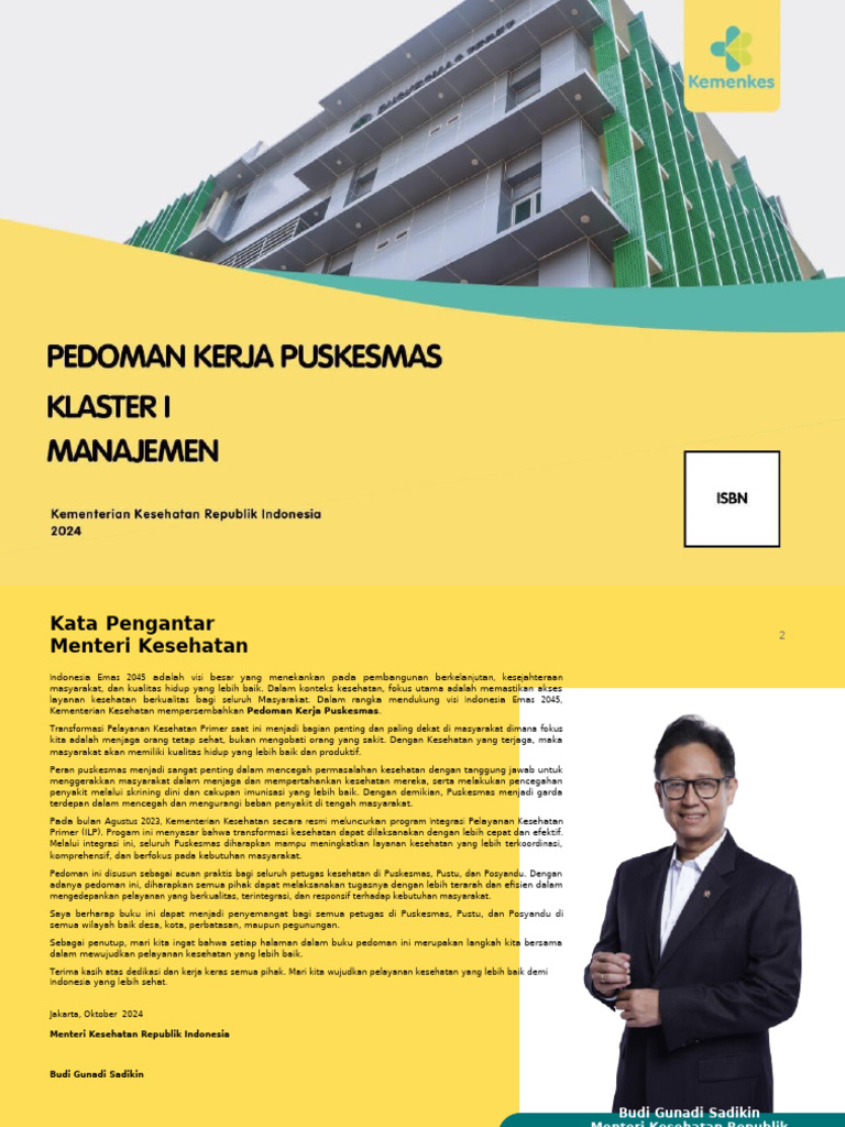 V23 - Pedoman Puskesmas Klaster 1 | PDF