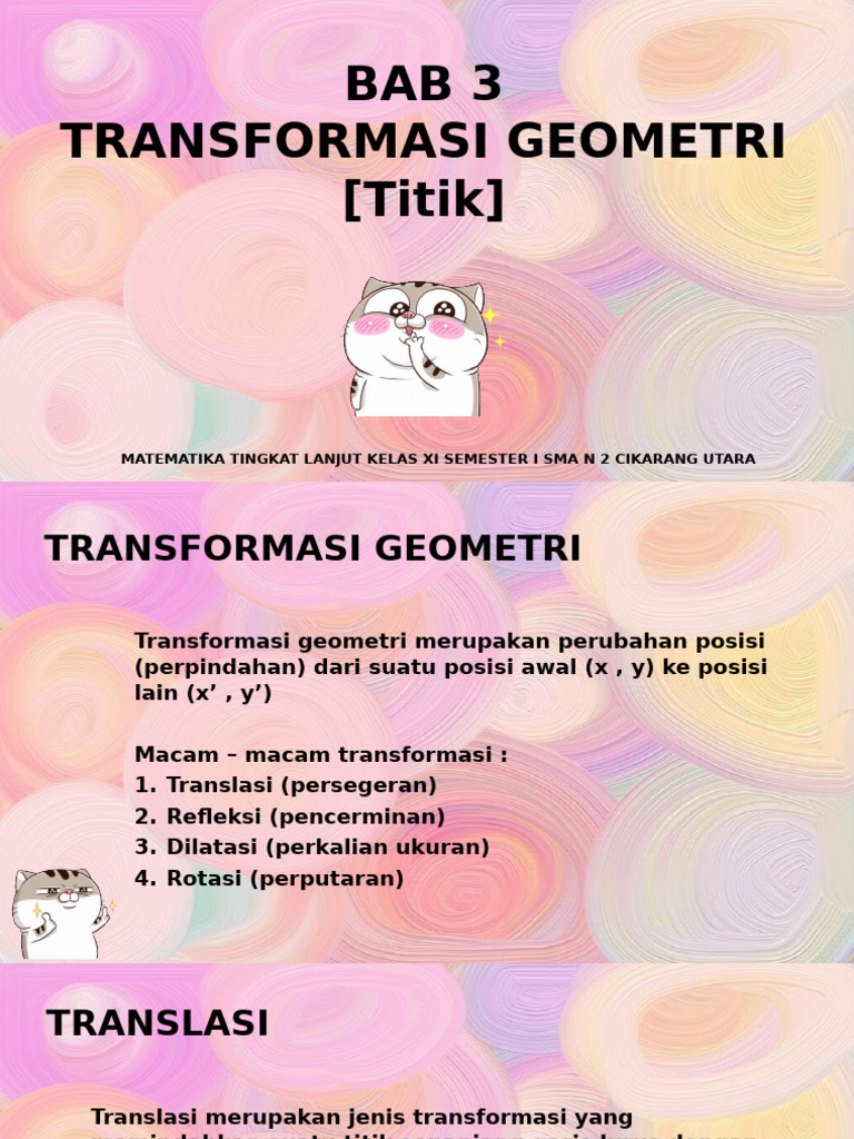 Transformasi Geometri (Titik) PPT (Autosaved) | PDF | Metode & Bahan Ajar | Sains & Matematika