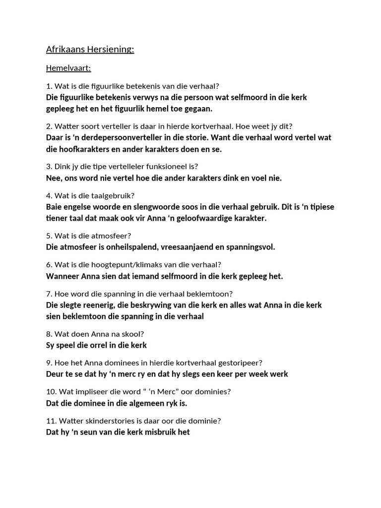 Afrikaans Hersiening | PDF