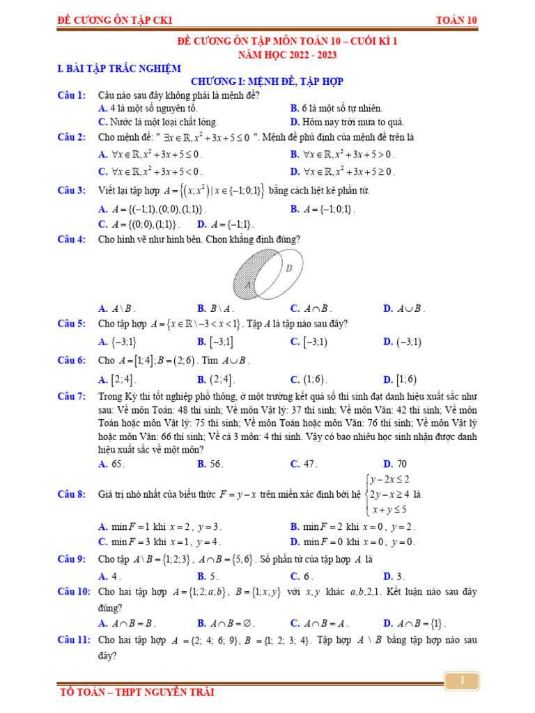 Đề cương TO10-CK1 | PDF
