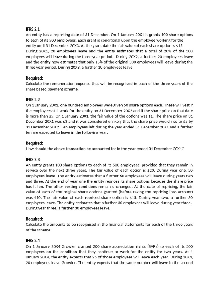 Ifrs 2 | PDF | Fair Value | Option (Finance)