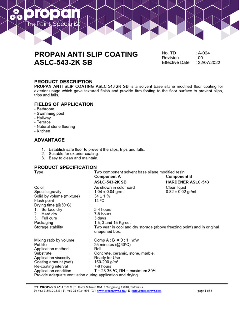 Propan Anti Slip Coating | PDF | Coating | Wear