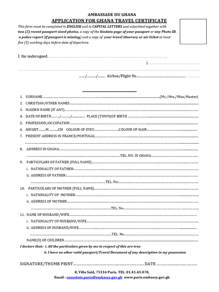 3758 Travel Certificate FORM TC (2024) | PDF | Government And ...