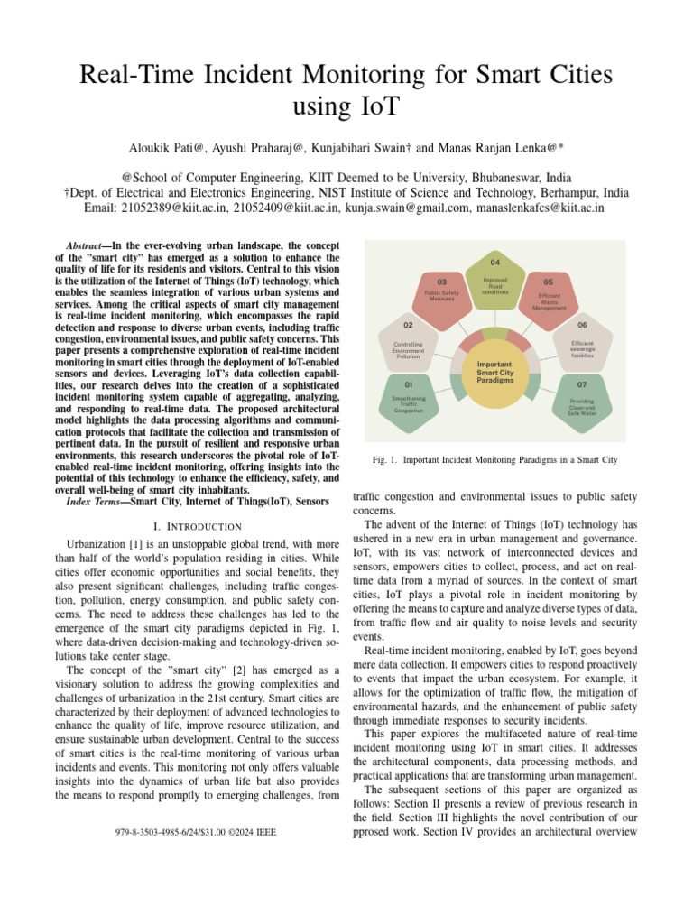 IoT-Based Real-Time Incident Monitoring | PDF | Internet Of Things ...