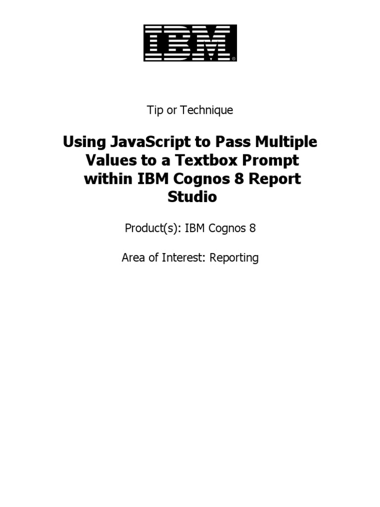 Using Javascript To Pass Multiple Values To A Textbox Prompt Within IBM ...
