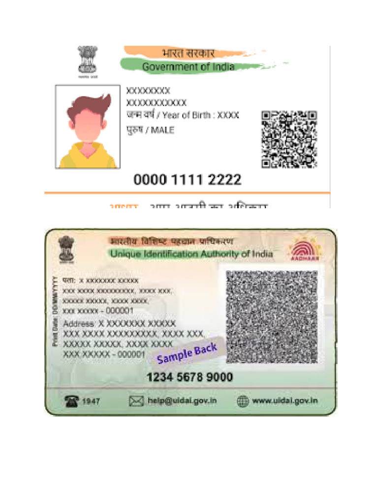Aadhar+ID+Sample | PDF
