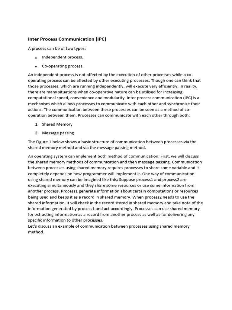Inter Process Communication (IPC) | PDF | Process (Computing) | Thread (Computing)