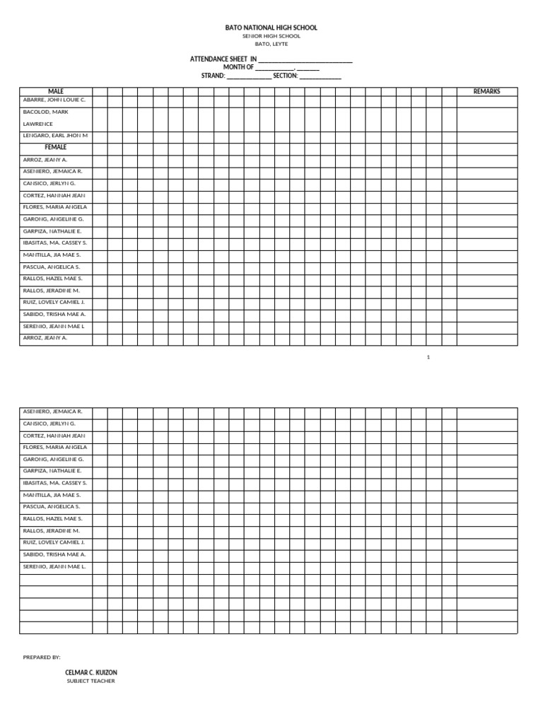 Daily ATTENDANCE | PDF