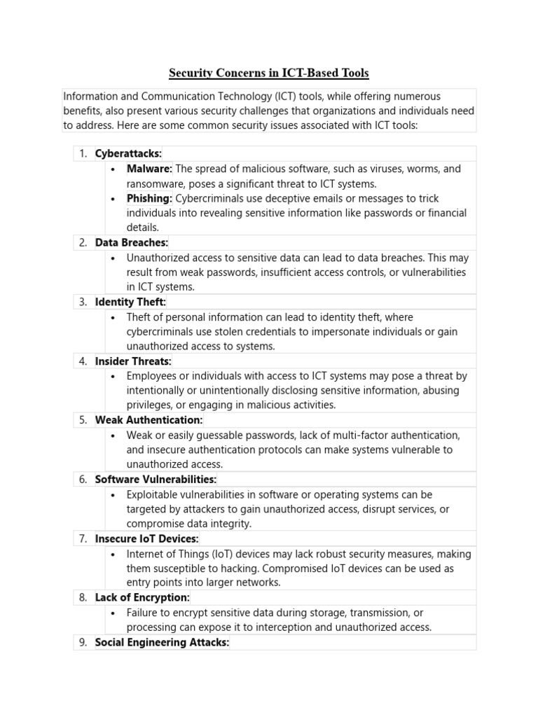 Security Concerns In Ict Pdf Security Computer Security
