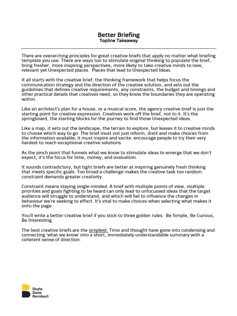 Crafting Effective Creative Briefs | PDF | Thought | Creativity