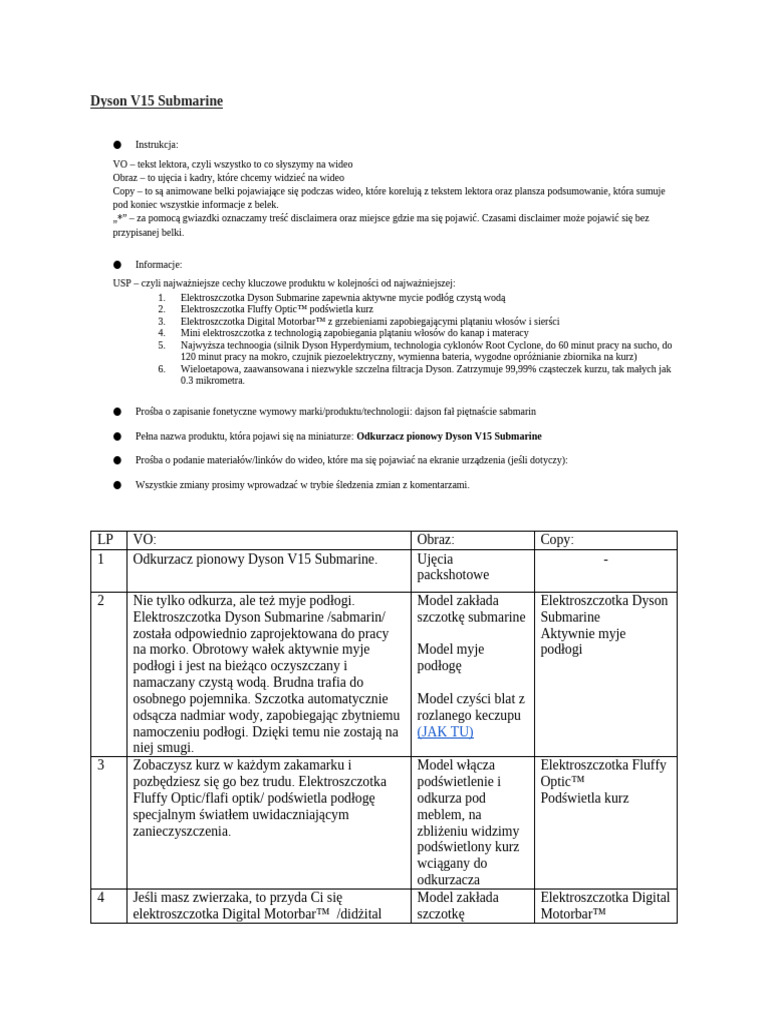 Dyson V15 Submarine VPP | PDF