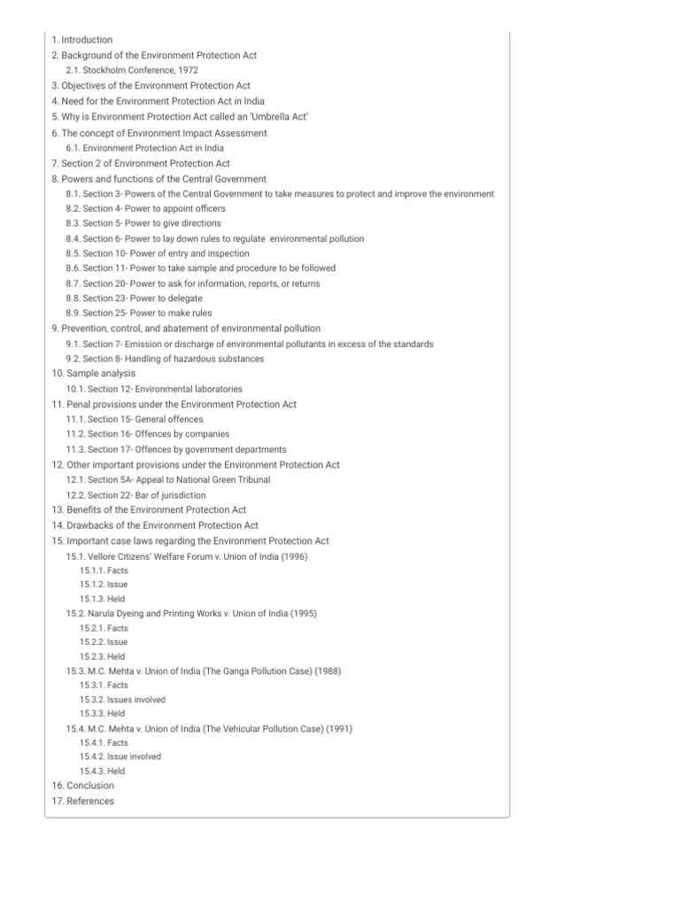 Overview of the Environment Protection Act | PDF | Environmental ...