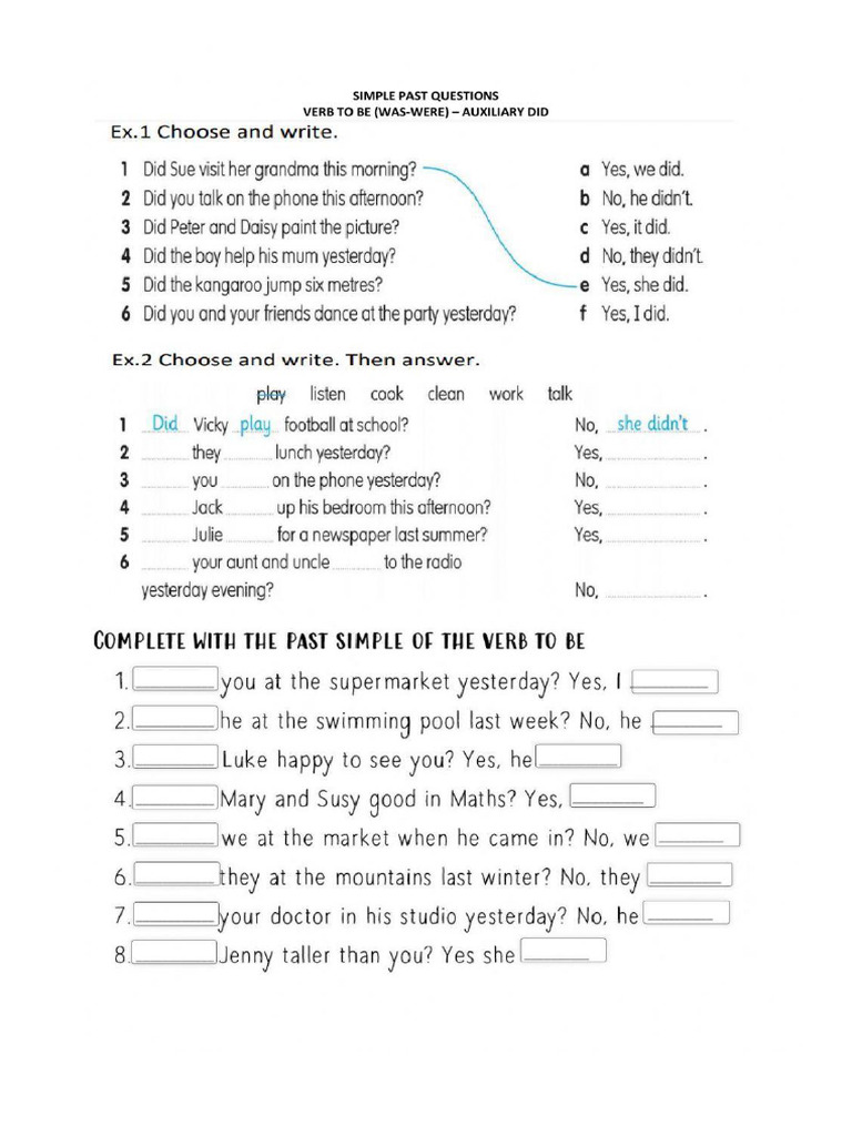 Past Simple Questions | PDF