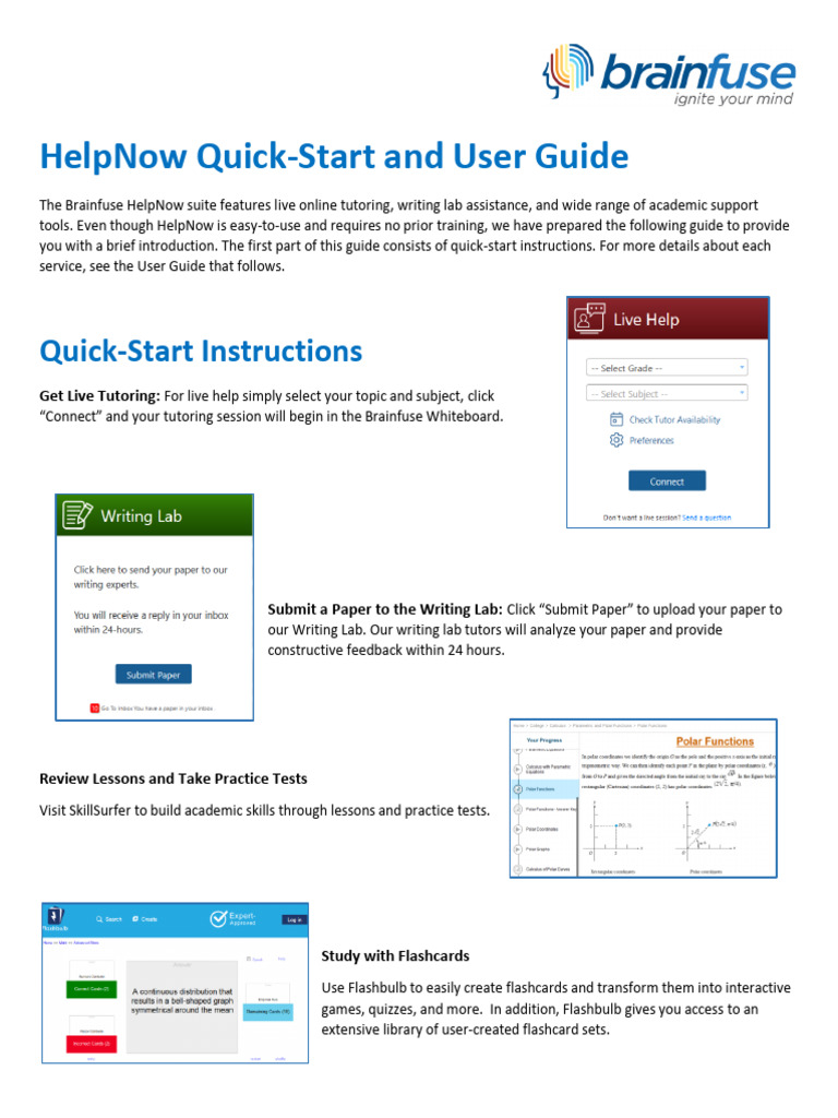 Brainfuse User Guide HigherEd | PDF | Telephone | Icon (Computing)